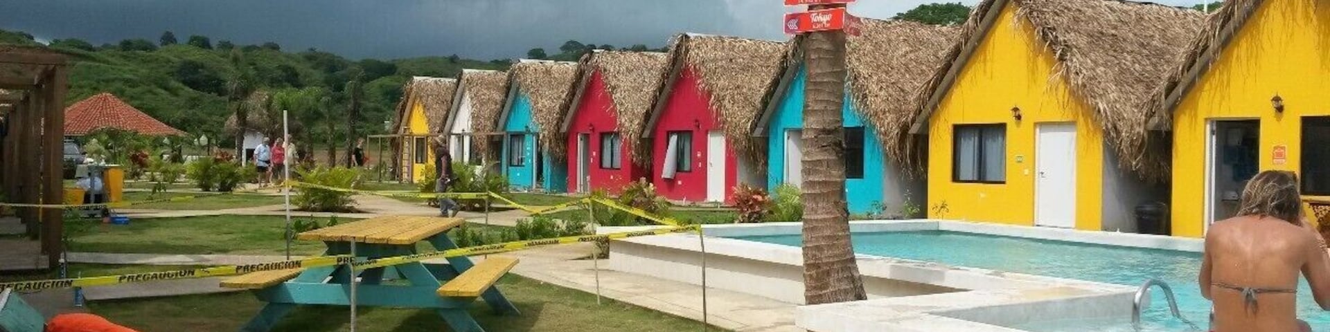 Selina Hostels at Playa Venao
The hostel is new and not finished yet, but it has a great design, is located directly at the beach and the staff is really cool. A con is that there is only one shop which has basically nothing and is really expensive; so you either have to bring your food or eat at the bar in the hostel.
The beach itself is good for surfers, but you can also enjoy the waves without a board. 
There are only two (or maybe three; nobody knows) buses from Pedasí to Playa Venao: once in the morning (I think at 7) and once at 12 o'clock. It takes around 1.5 hours. Keep your eyes open and when you see the sign of the hostel, shout "(la) parada, por favor"