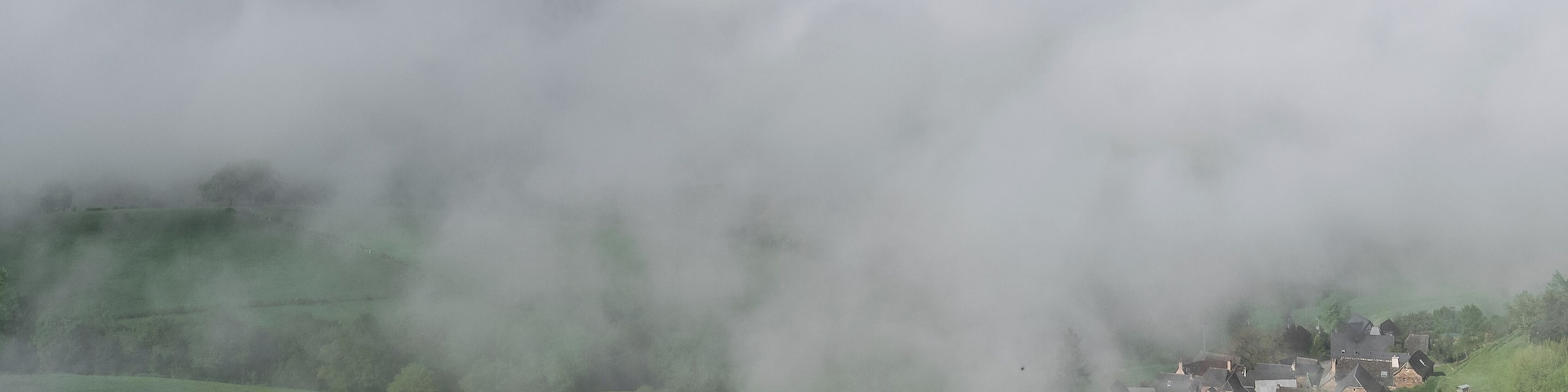 Valley of Duzou River near Saint-Cyprien-sur-Dourdou, Aveyron, France