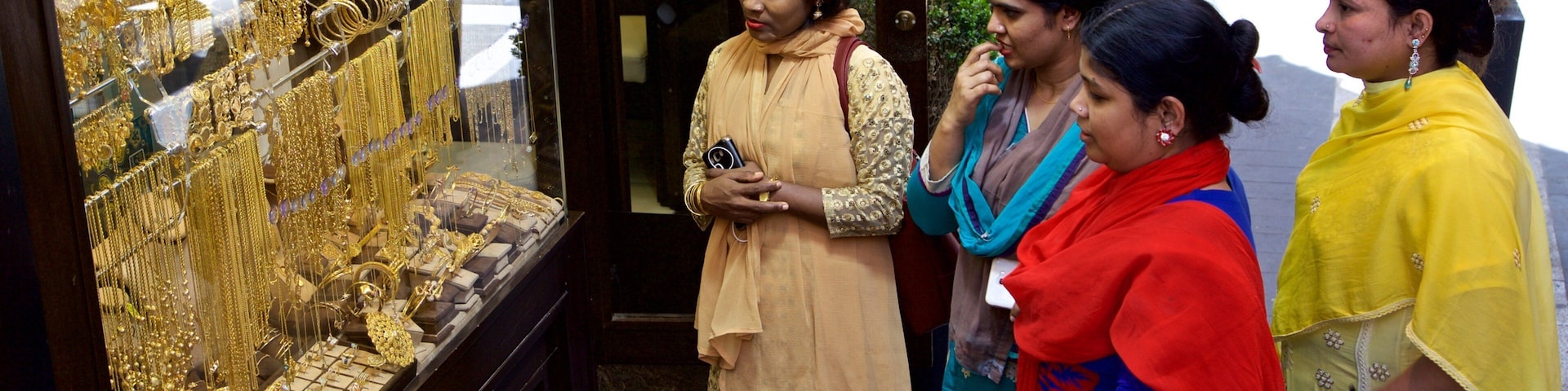 Gold Souk which includes shopping as well as a small group of people