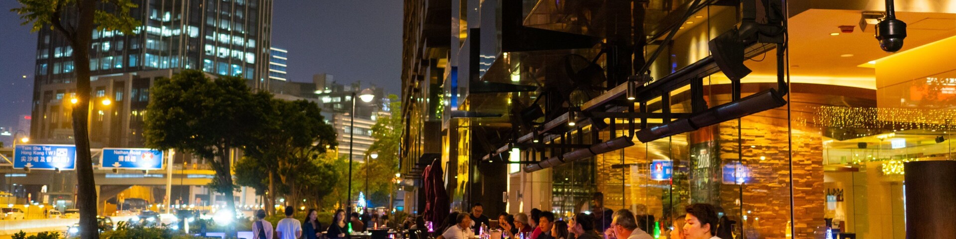 Hong Kong SAR featuring night scenes, a city and outdoor eating