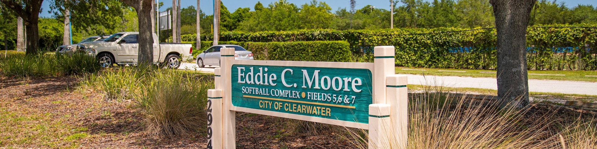 Placa para o Complexo de Softbol Eddie C. Moore em Clearwater.