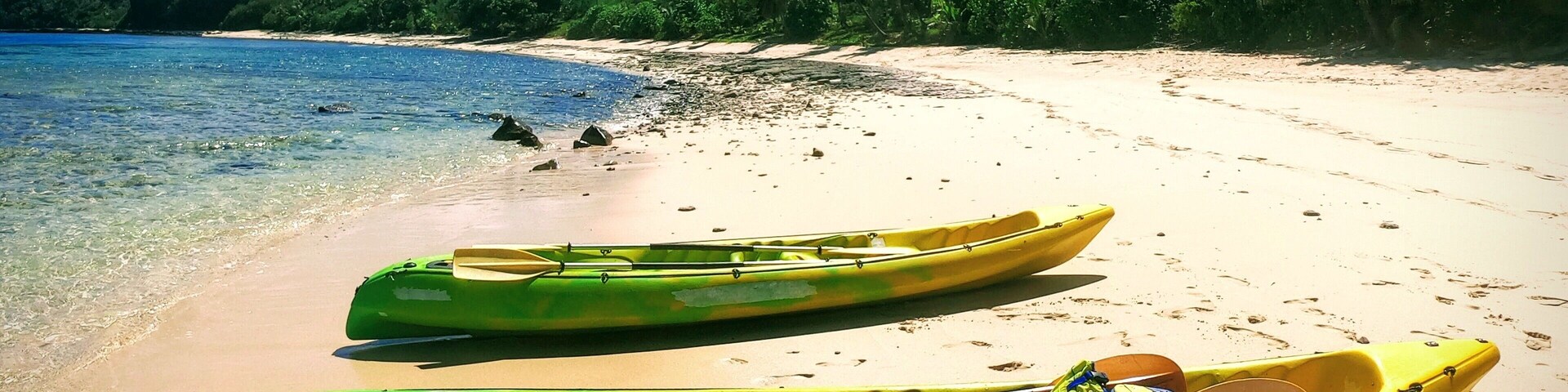 Canoe to another island near Paradise Cove