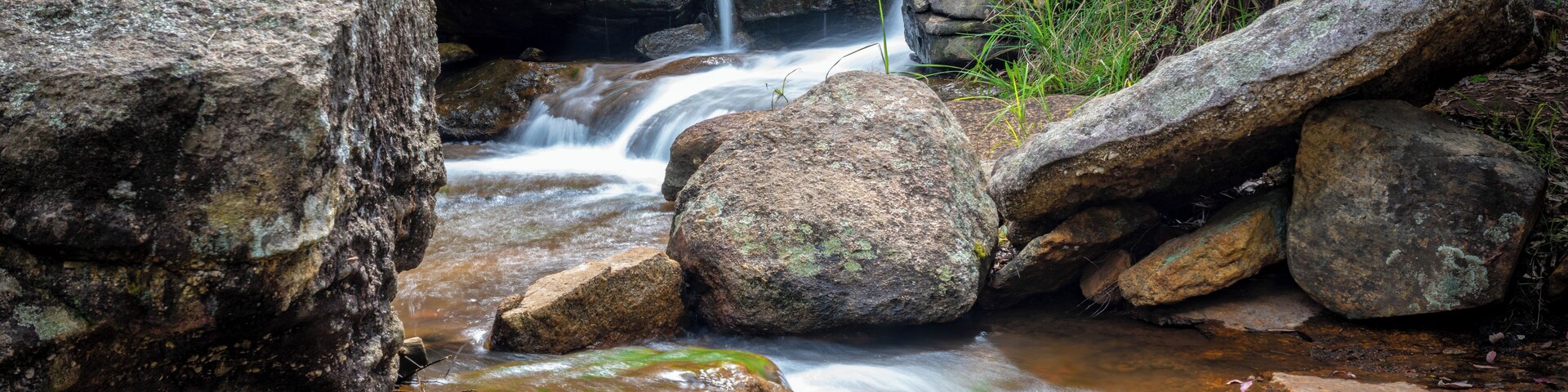One of the many waterfalls in the gardens