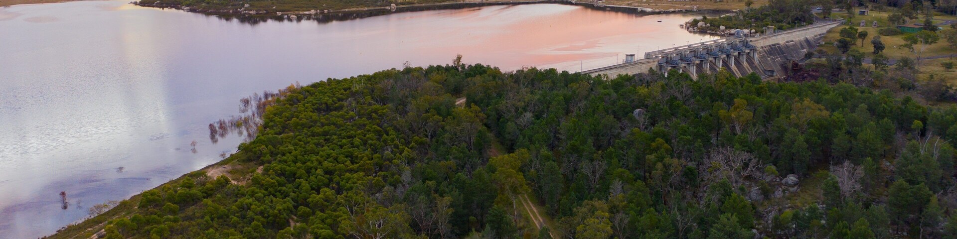 Leslie Dam which includes tranquil scenes, landscape views and a lake or waterhole