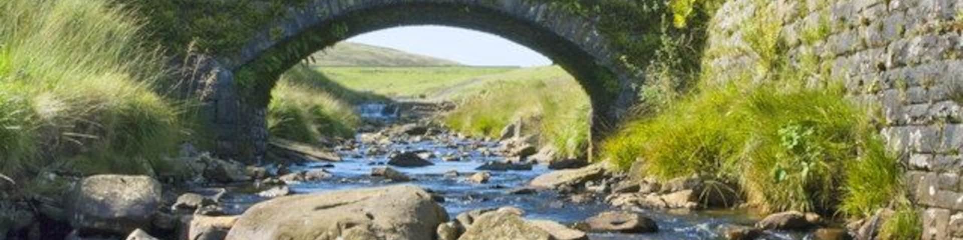 Pont Lluest-Wen Bridge Footbridge over Afon Rhondda Fach on the Coed Morgannwg Way Footpath