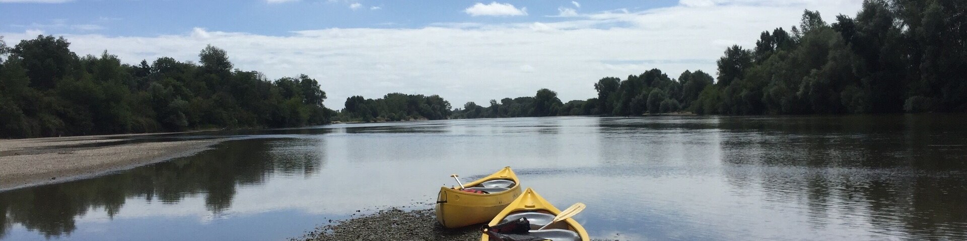 Kayaking down the Loire river towards Sancerre, France