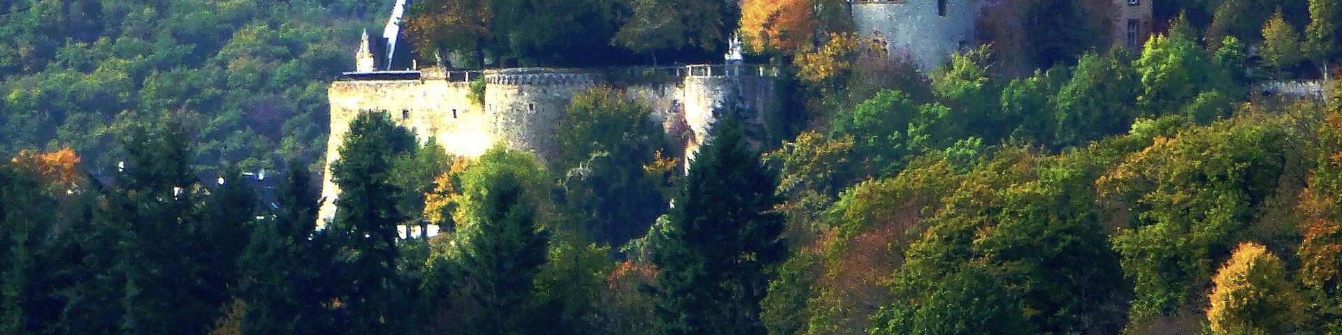 Schloss Dhaun vom Flachsberg in Simmertal aus gesehen
