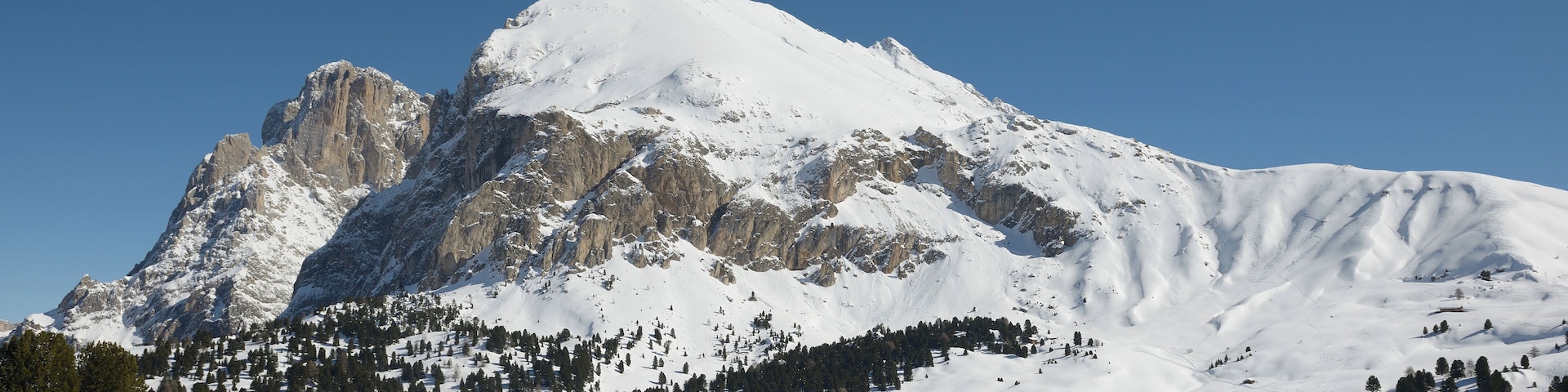 The Plattkofel from the Seiser Alm in South Tyrol