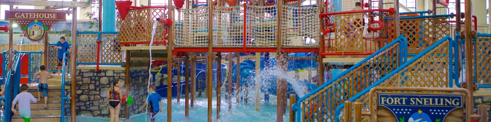 Water Park of America featuring a waterpark, a pool and interior views