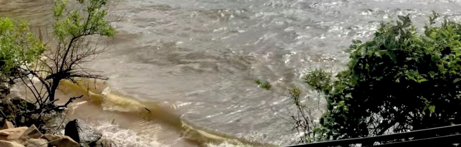 She’s receding - there’s a beautiful beach underneath - Oklahoma flooding 2019
