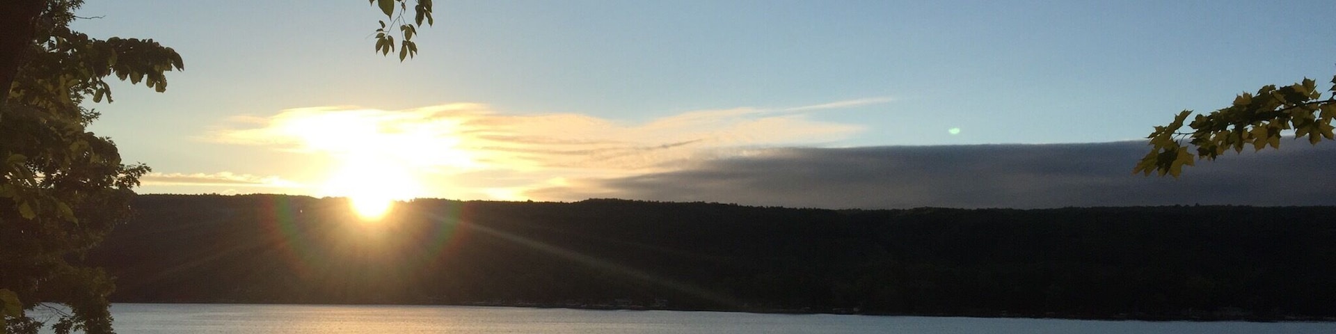 Beautiful sunrise on the lake