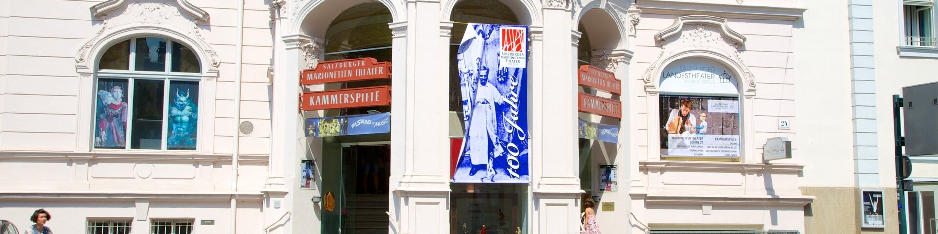 Salzburg showing a city, street scenes and signage