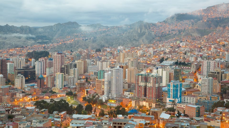 La Paz featuring a city and a high rise building