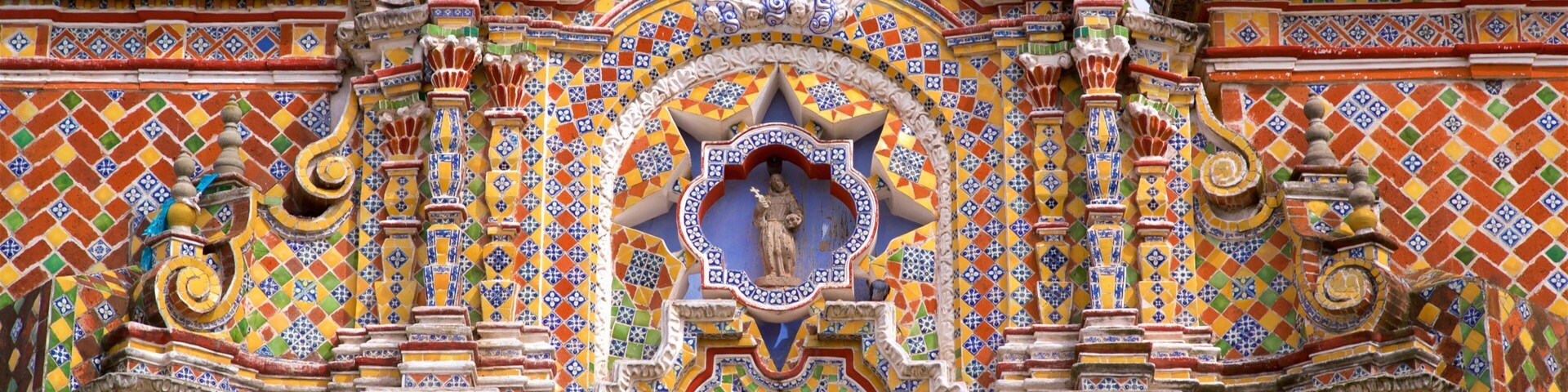 Templo San Francisco Acatepec featuring heritage architecture