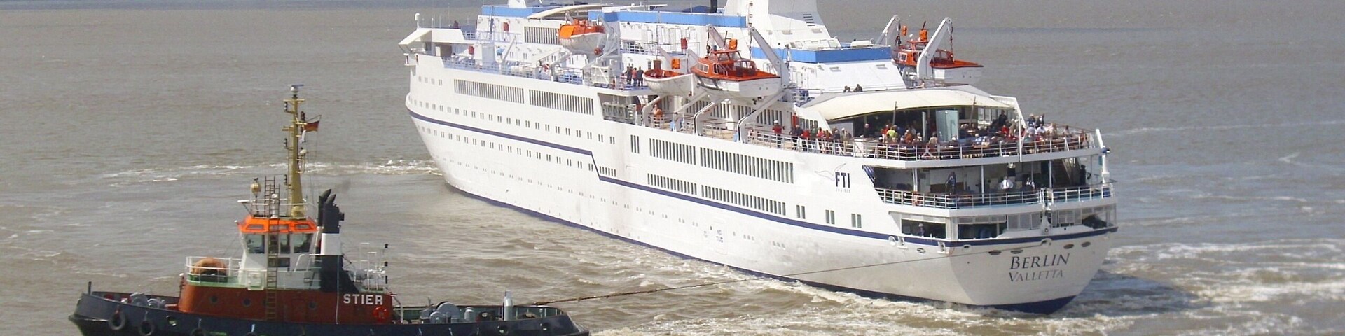 Arrival of the cruise ship Berlin in Bremerhaven, Germany