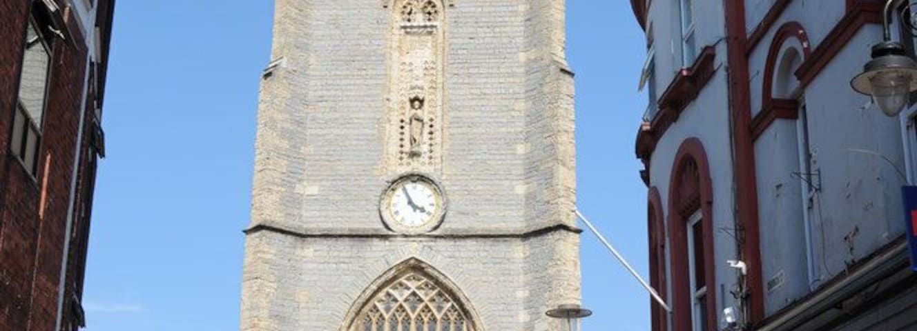 The tower of St John the Baptist's church, Cardiff.