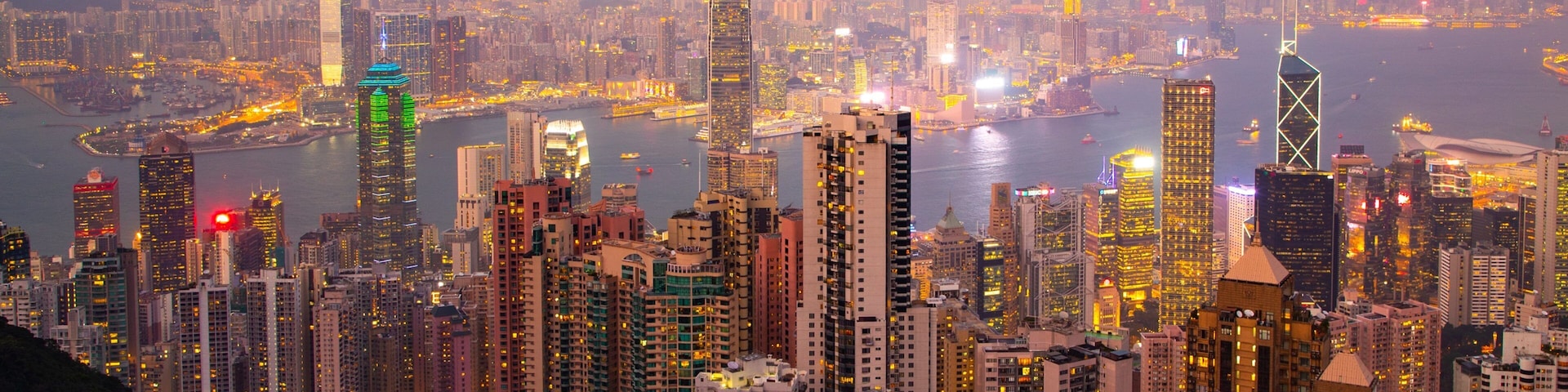 Hong Kong SAR showing a city, landscape views and a sunset