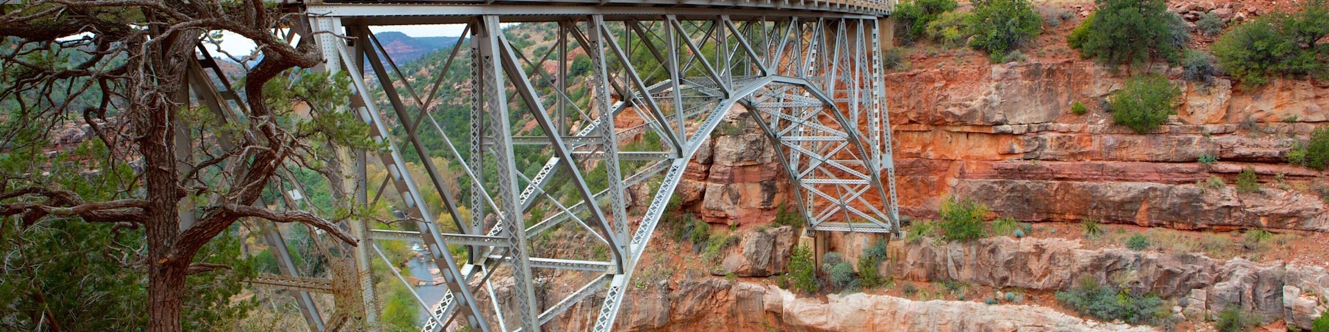 Sedona featuring a gorge or canyon and a bridge