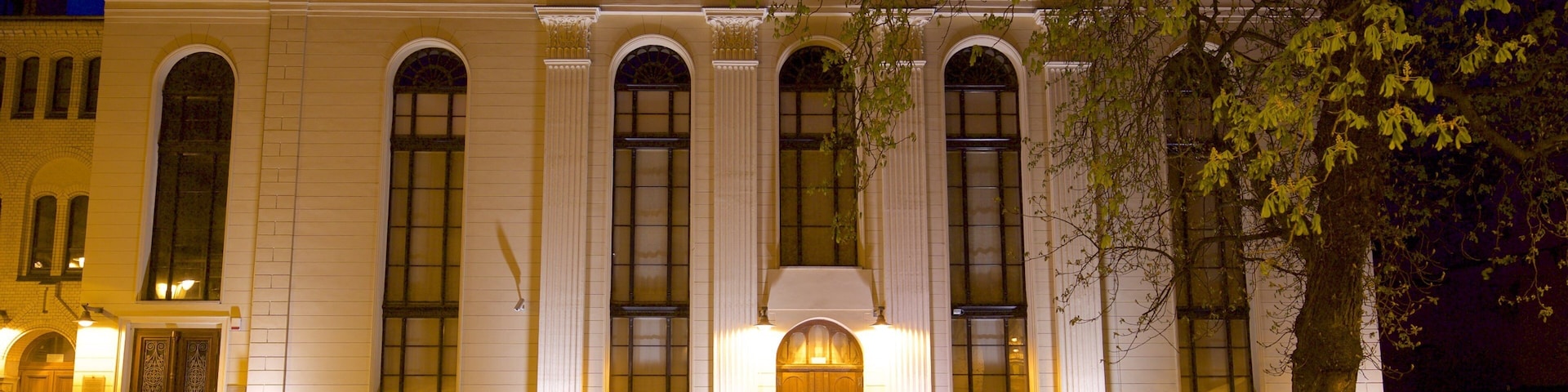 Poland featuring night scenes and religious elements