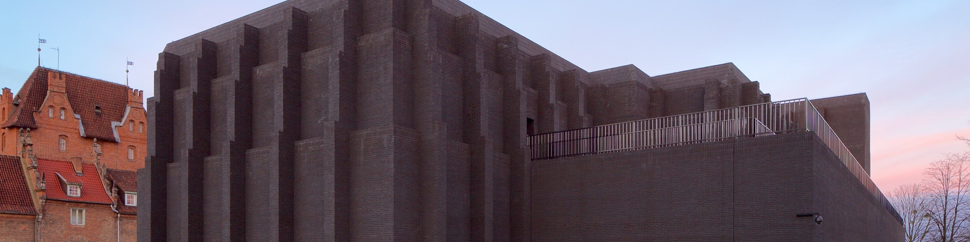 Gdansk which includes modern architecture and theater scenes