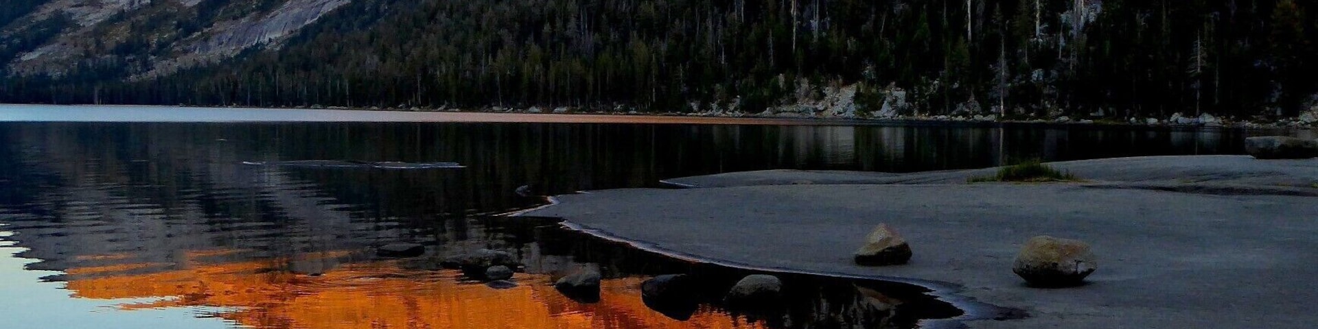 After driving through Yosemite, you would think that nowhere else could look so fabulous, but at sunset this gorgeous lake came close.