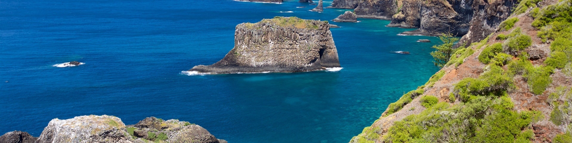 Ilha Norfolk caracterizando paisagens litorĂąneas e litoral rochoso