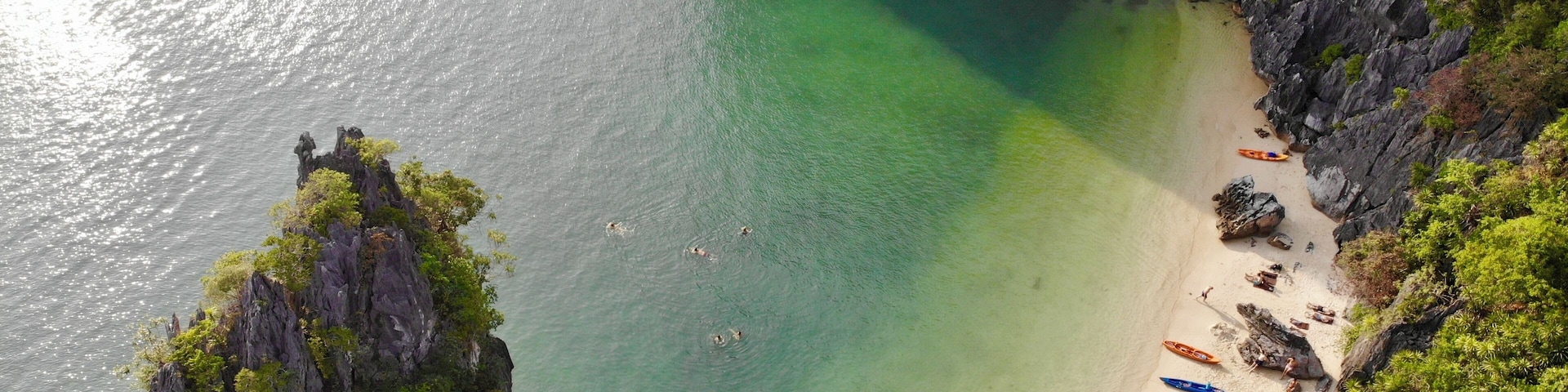 Drone shot of the beach
