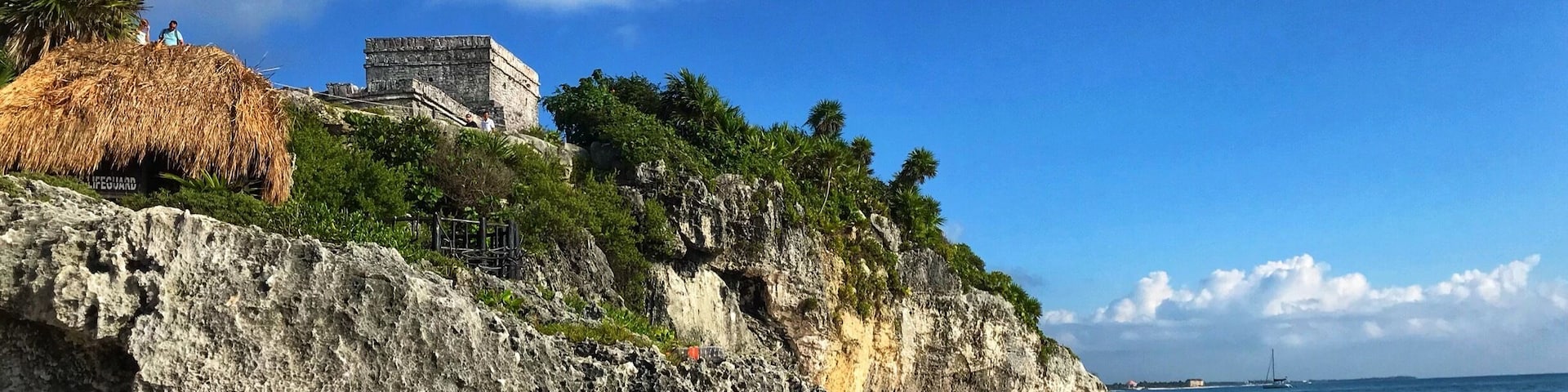 Maya ruin on the beach