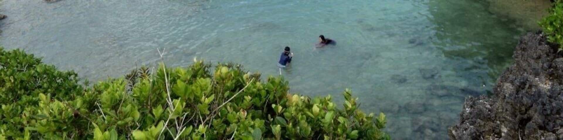 Beautiful lagoon during low tide at Paguriran Island.