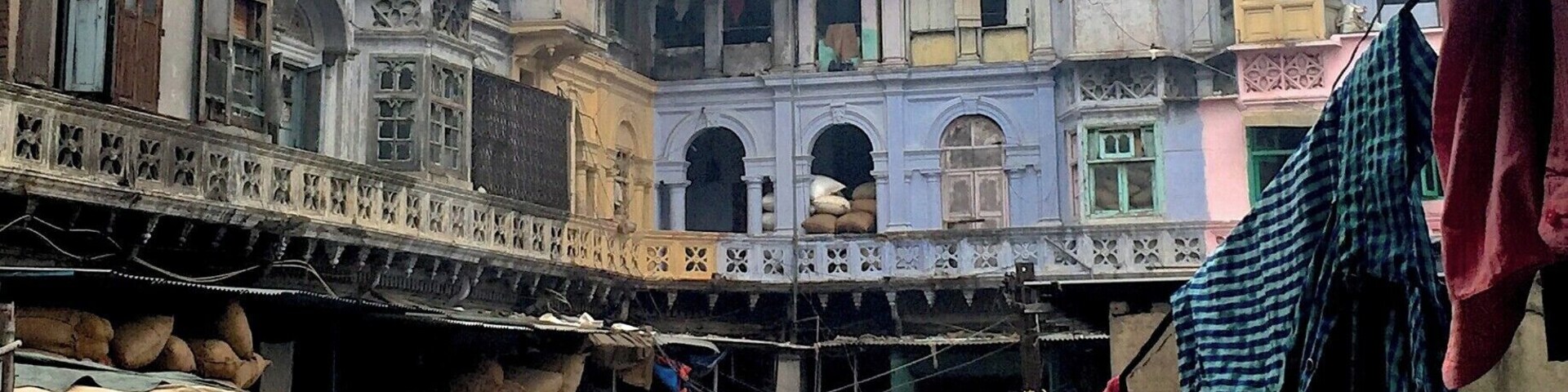 Spice Wholesaler's building in Old Delhi, India.