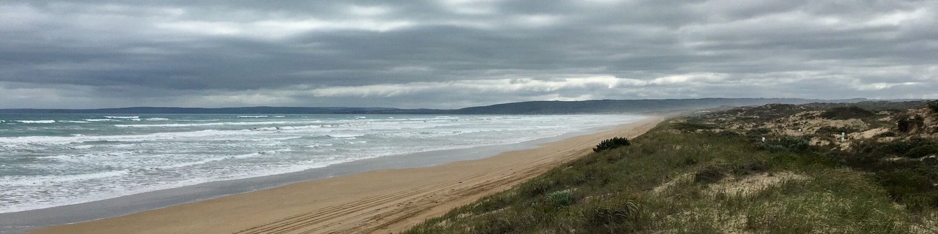 Goolwa Beach taken from the trail across from Goolwa Barrage carpark.