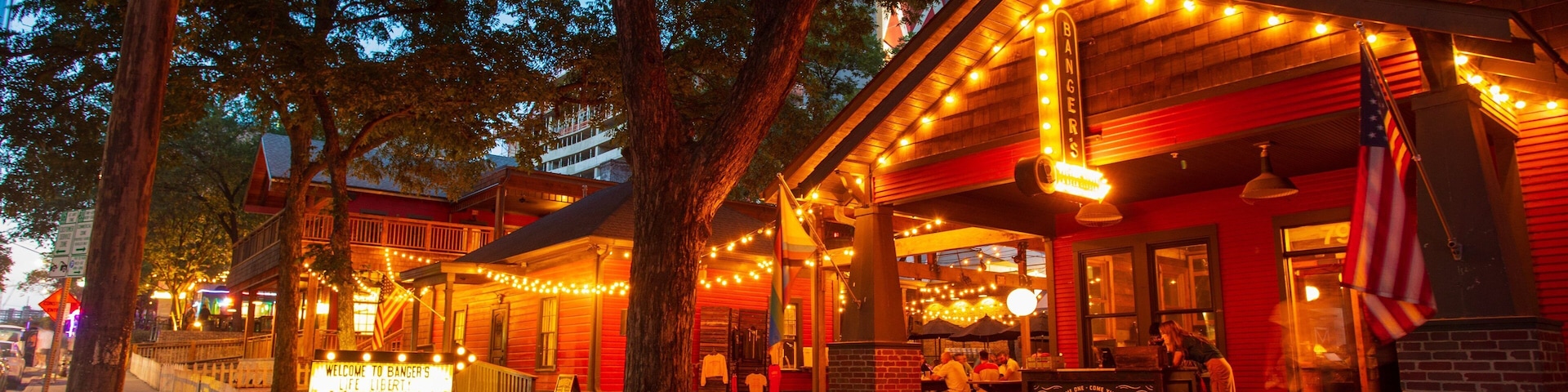 Rainey Street featuring night scenes