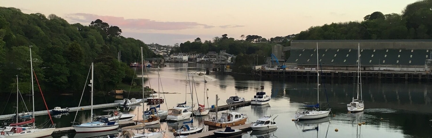 The view to Fowey from upstream
