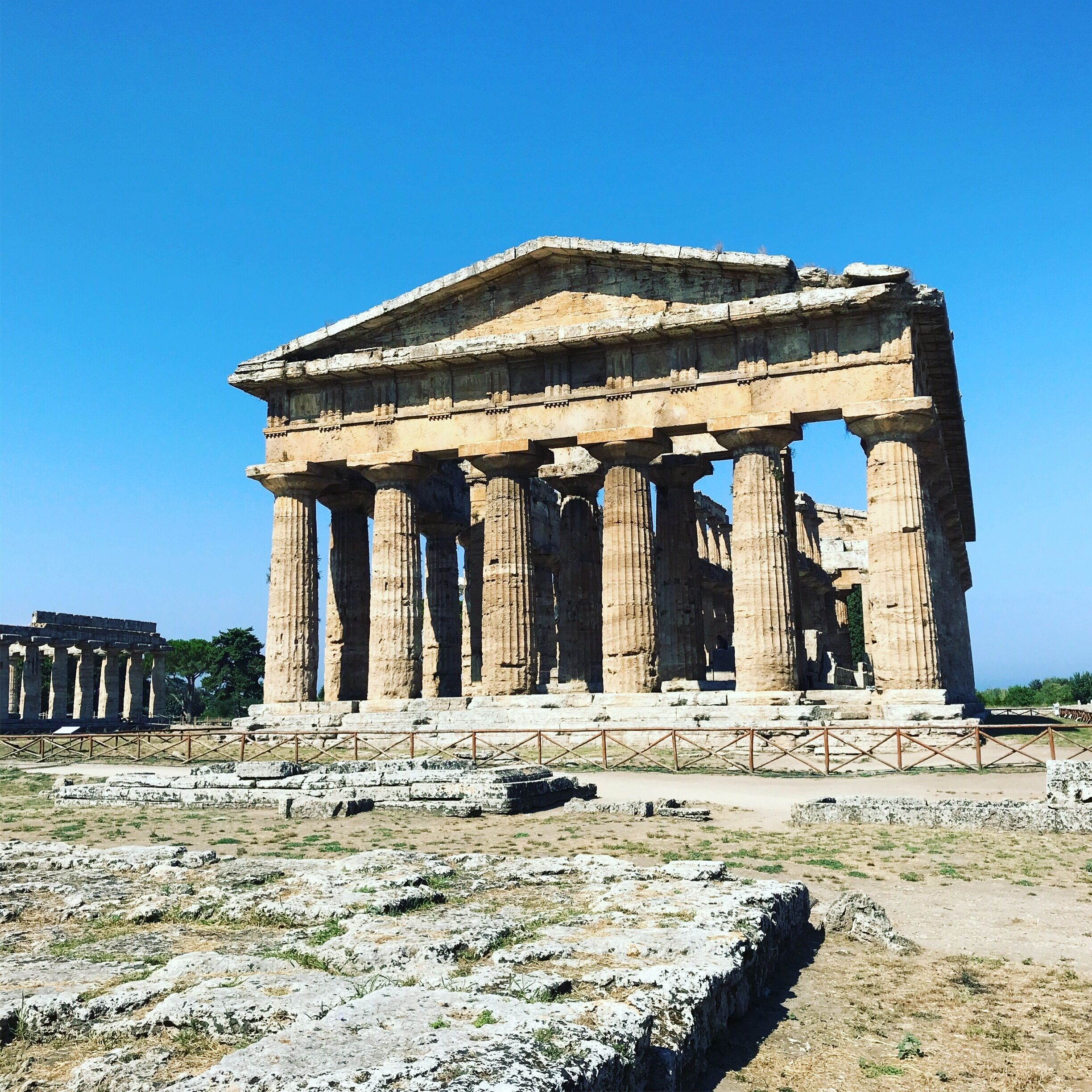 Paestum. Greek temple ruins in Italy.