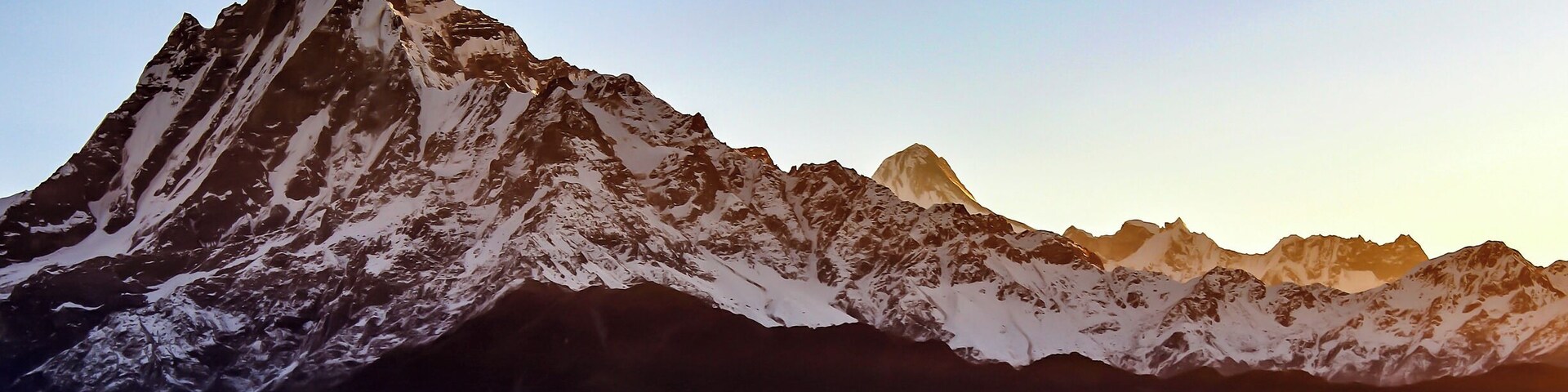 The beautiful holy mountain of Machapuchare aka The Fish Tail mountain of the Himalayas