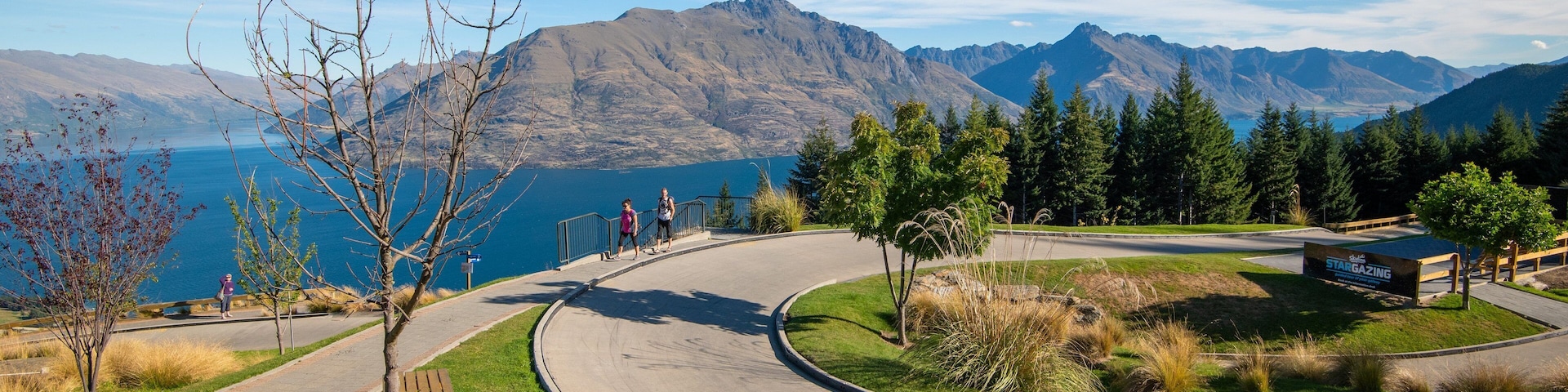 Skyline Luge showing a lake or waterhole