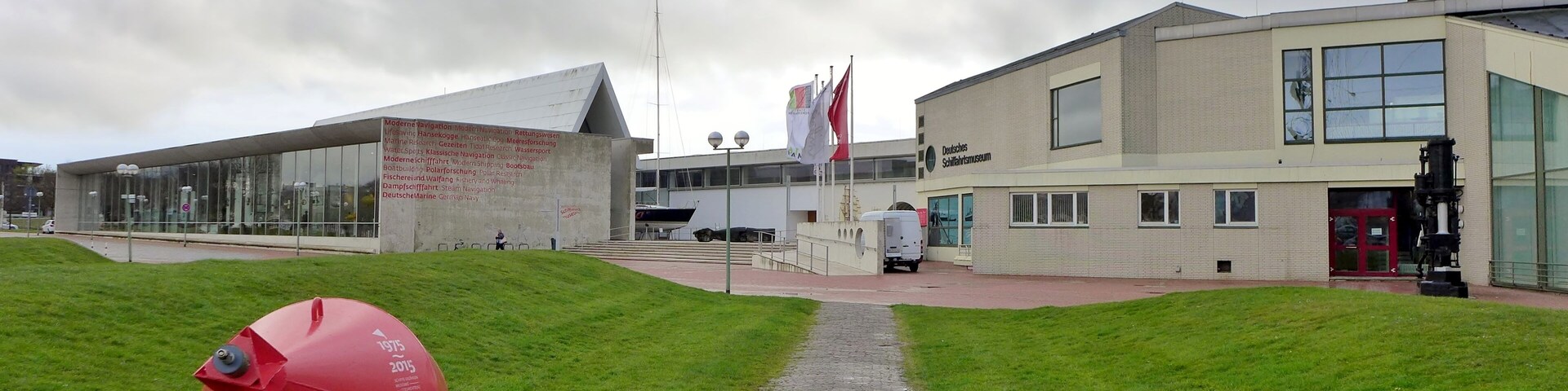 View of the exterior entrance to the German Maritime Museum (Deutsches Schiffahrtsmuseum (DSM)), Bremerhaven