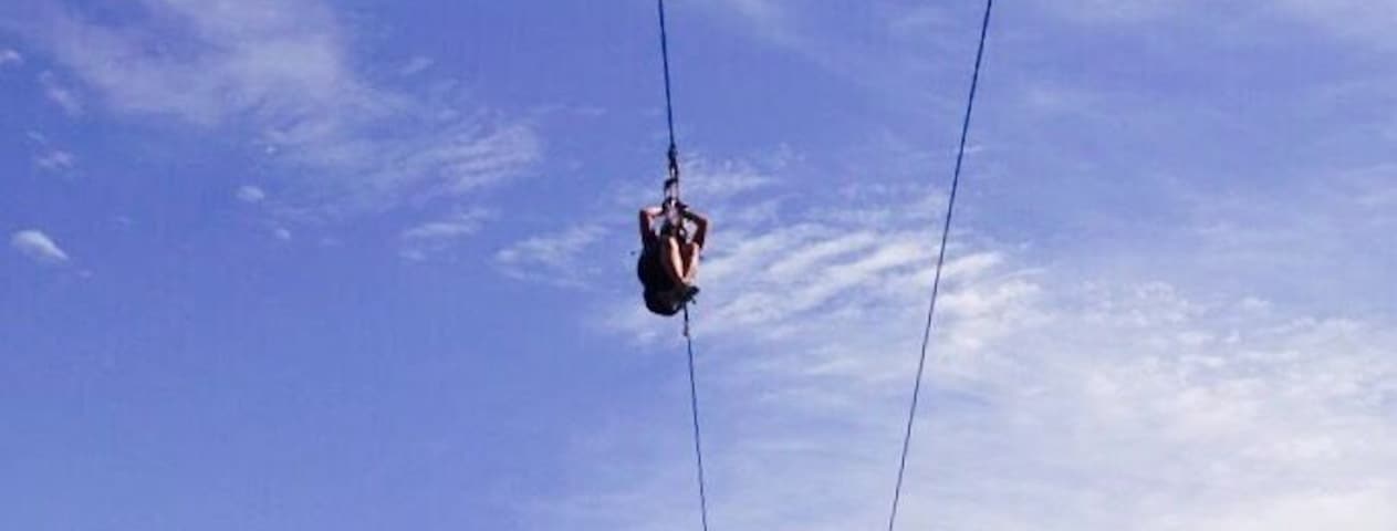 Amazing ziplining experience having the freedom to control the speed and enjoy the excellent view at 3,809 feet