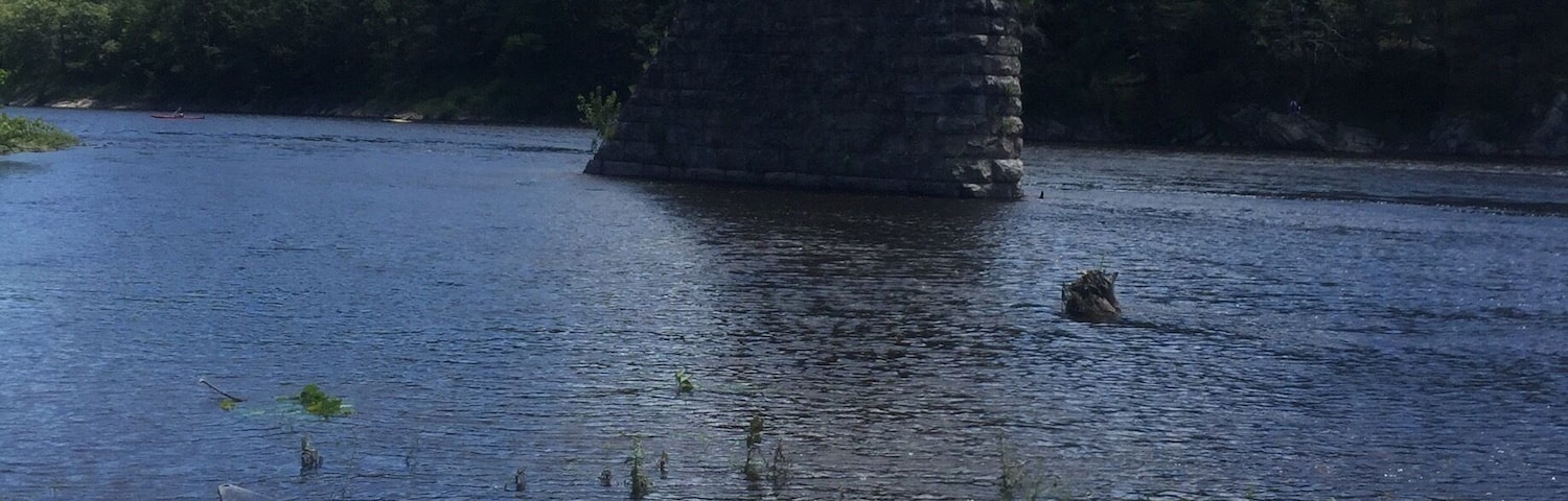 Photo stop along the canoe 🛶 paddle at Delaware Water Gap National Recreation Area.