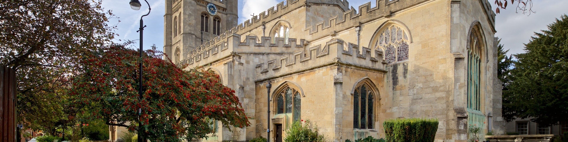 Newbury which includes a church or cathedral and heritage architecture