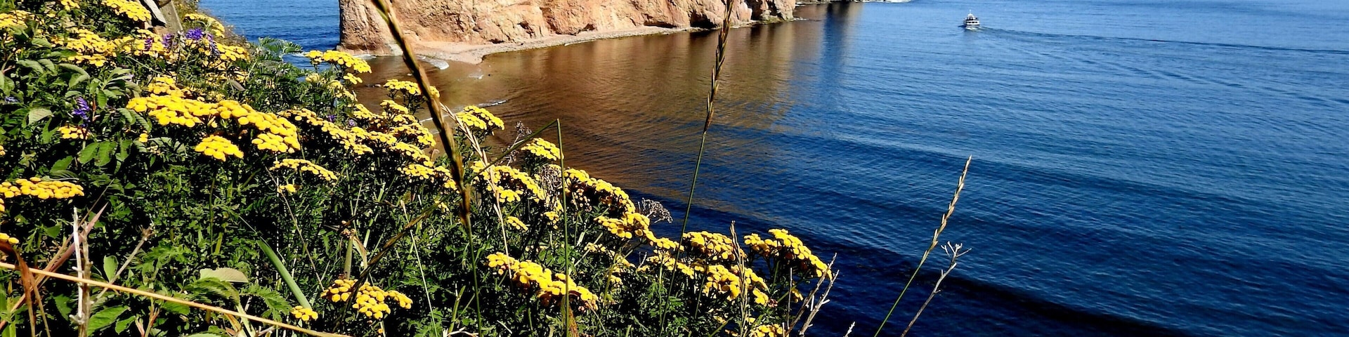 Percé Rock is a rocky island with steep cliffs and a spectacular natural arch. It is located in the Gulf of St. Lawrence, in the extreme east of Gaspésie