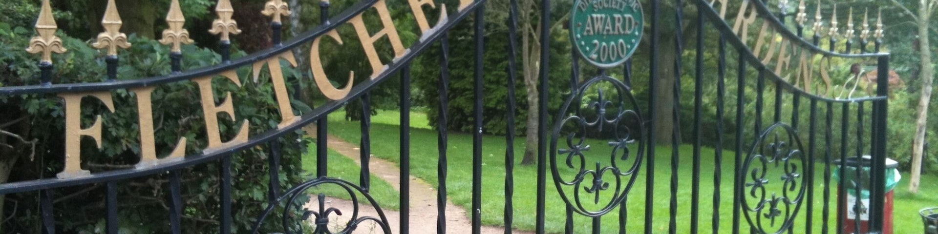 The gates of Fletcher Moss Botanical Garden, Didsbury, Manchester