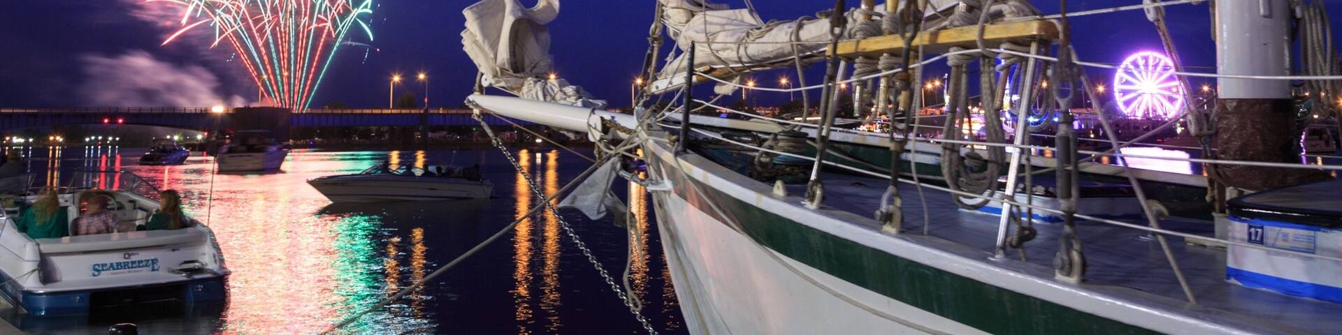 Bay City featuring a bay or harbor and night scenes