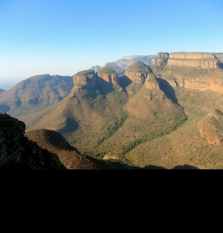 Resembles randeval the top of African hut : part of blade river canyon