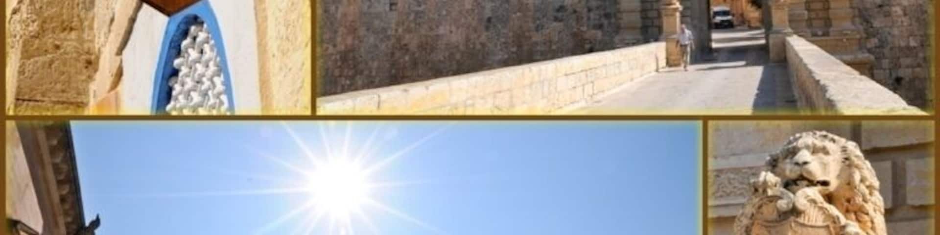 Mdina,pronounced em-dee-nah, is a small walled city in Malta that dates back to Phoenician times. Thats 3000 years of heritage! Mdina means fortified place in Arabic. The Romans fortified the city as the population grew and suburbs began cropping up around it.
It was the Capitol up until the 1500's when the Knights of Malta chose Birgu/Vittorosia as the new capital. in the Great Siege of 1565 The Turkish army passed by Mdina and could have easily taken it as it was poorly defended. Story goes a local nun had this vision that called for a great procession praising god, and so every person in the town dressed up and paraded around the top of the walls. To the Turks this looked like Mdina was teeming with defenders, and so they left it alone and marched on Vittorosia and the rest of Malta.
It gets better though!
The Turks left their base camps fairly empty as they marched out, so a band of Mdina attacked and torched them. The Turks thought they were being significantly attacked from rear and retreated giving time for reinforcements to arrive and eventually drive them out. Awesome ! Take that you crazy Turks!
No offense if your Turkish because from you we get great roasted coffee, turkish delights, um.... bath houses, oh, and Atlantic Records' founder, Ahmet Ertegün and kebabs .... Stuff like that.
The view from Mdina wall is best described as "Commanding" as you can see the entire island from there. It's a small city extremely clean and stark with narrow maze like alleys . But don't worry, impossible to get lost for more than 30 seconds. It is referred to as "The Silent City" and it was pretty darn quite when I visited. Really ... quite. Worth it to go early before the busses of tourists arrive.