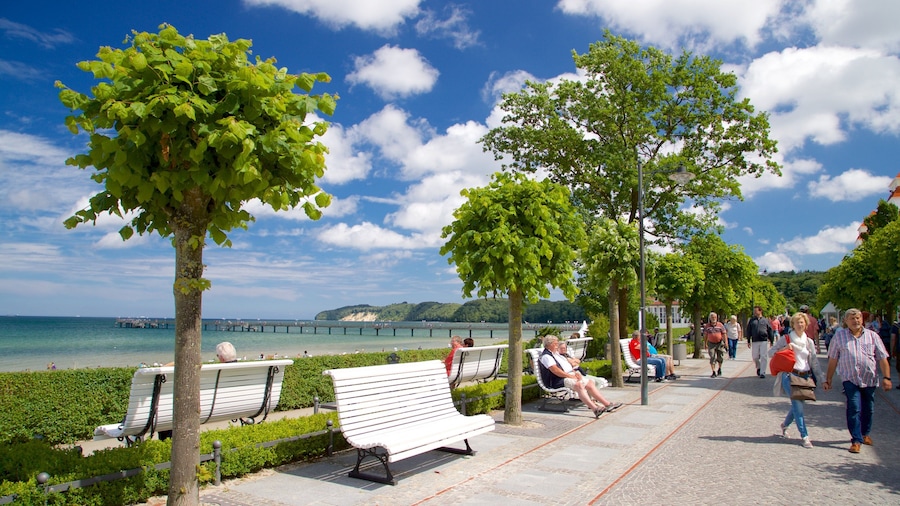 Ostseebad Binz which includes street scenes and general coastal views as well as a small group of people