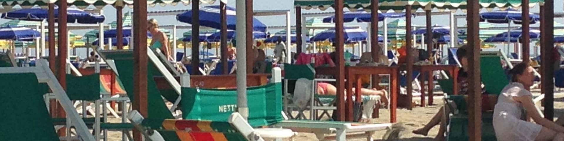 Beaches of Marina di Pietrasanta are lined with beach clubs where you must pay a small fee for access. They range from just a few euros, like this one, to the more luxurious ones that are quite expensive. Still makes for a lovely day at the beach.
