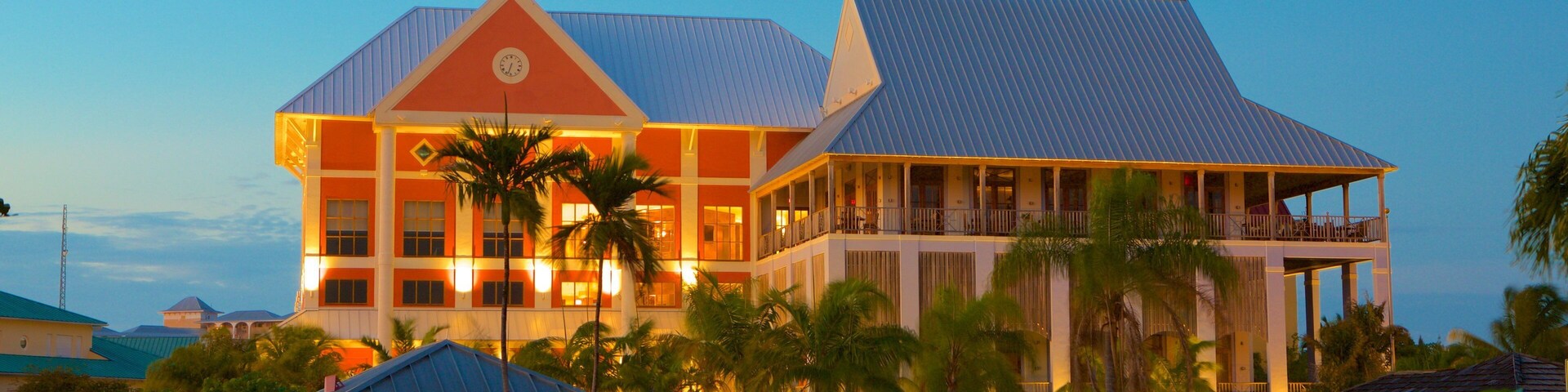 Freeport featuring heritage elements and night scenes