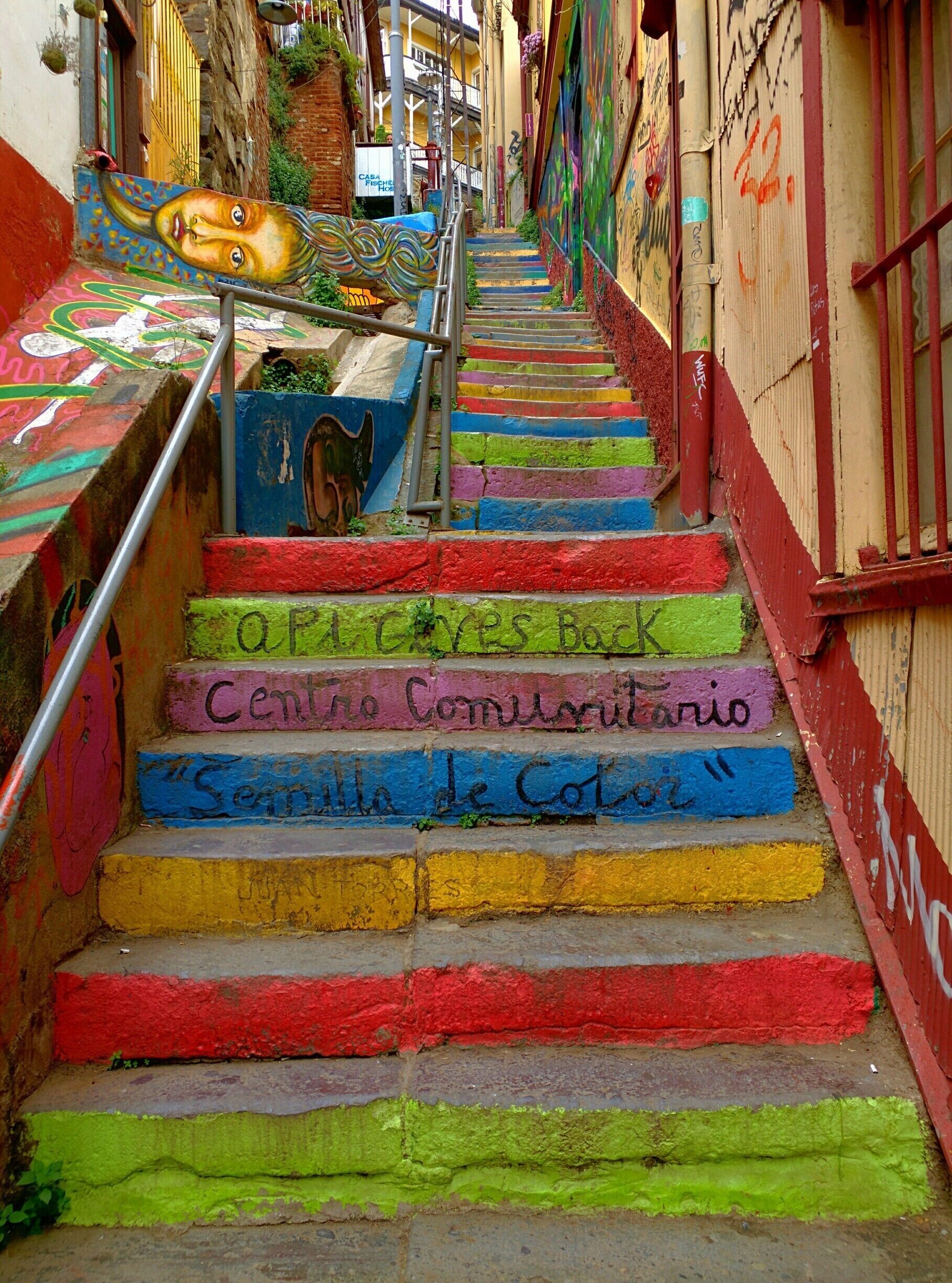Just walk anywhere in the alleyways and byways of Valparaíso and you'll be rewarded with a flood of colors for your eyes.
