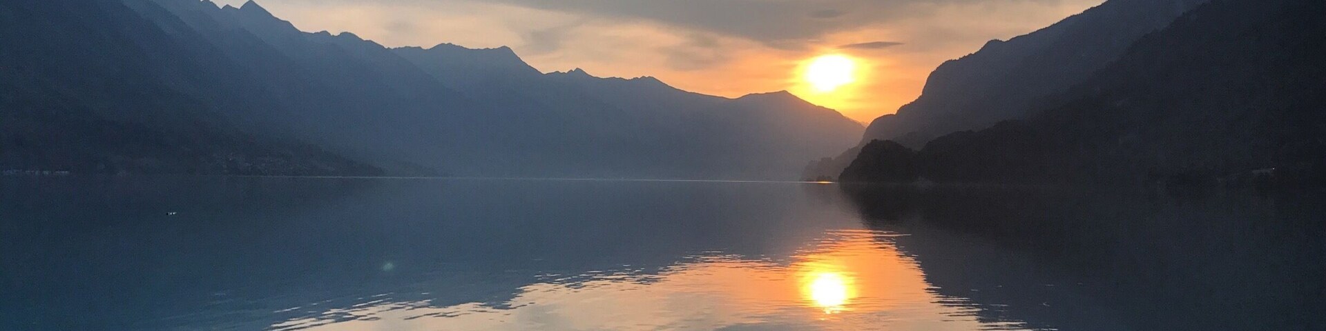 Sunset from room terrace at Seehotel.